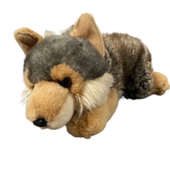 Aurora | Toys | Miyoni Wolf Plush Aurora Gray Tan Realistic Stuffed ...